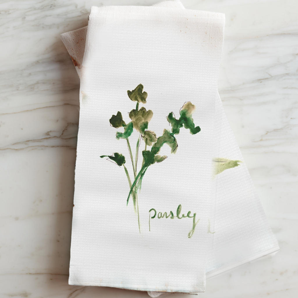 Parsley Microfiber Tea Towel Modern Kitchen Décor and Absorbent Dish ...